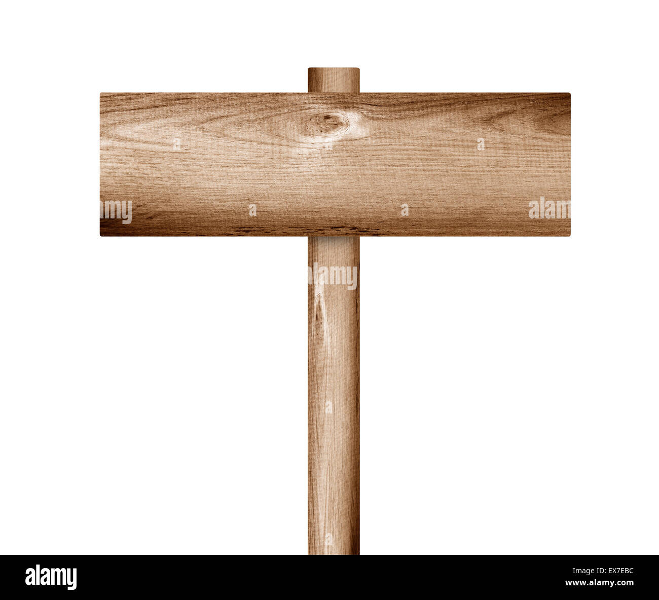 Old brown wooden sign isolated on white background Stock Photo - Alamy