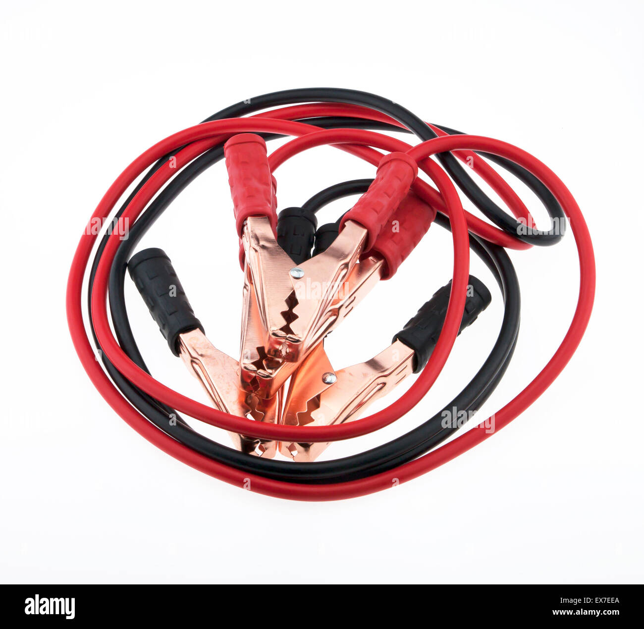 New Battery cables isolated on white background Stock Photo - Alamy