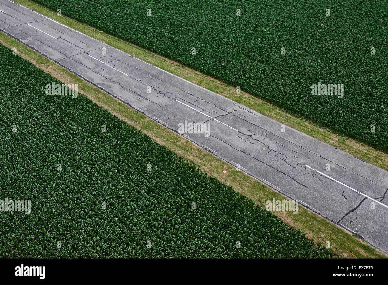 runway of a small airport, aerial view Stock Photo - Alamy