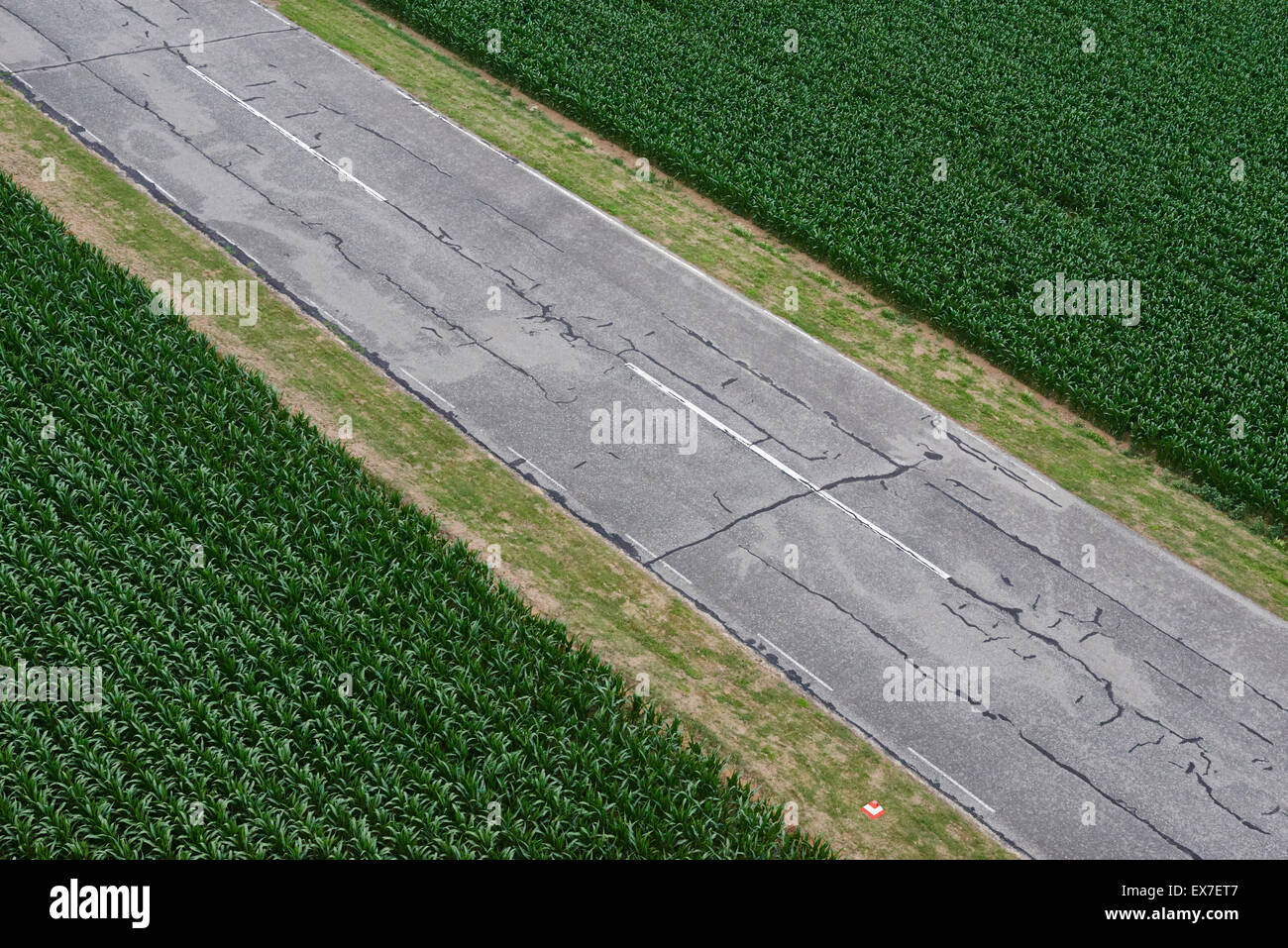 runway of a small airport, aerial view Stock Photo - Alamy
