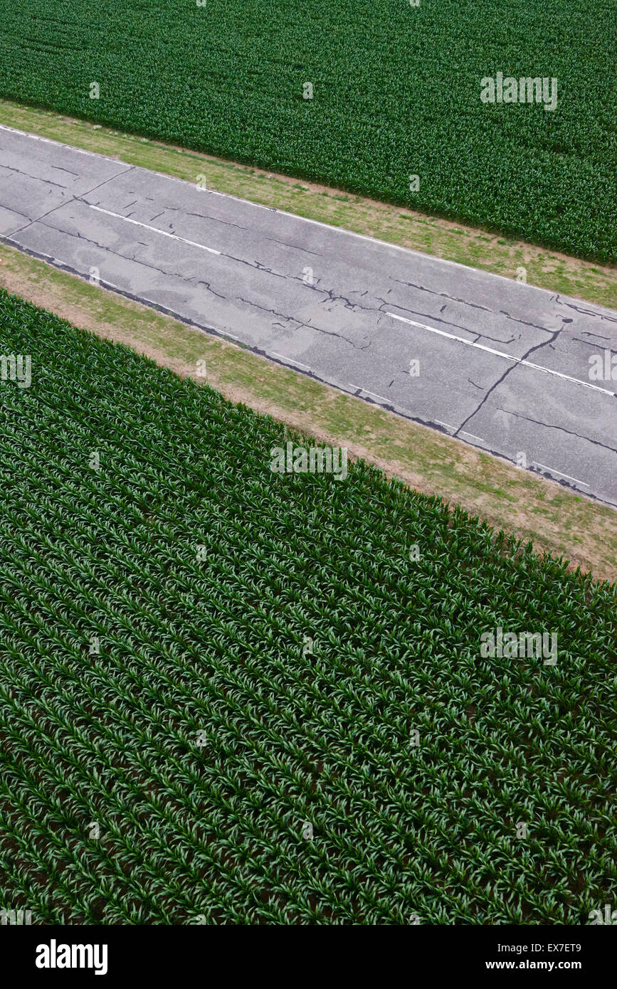 runway of a small airport, aerial view Stock Photo - Alamy