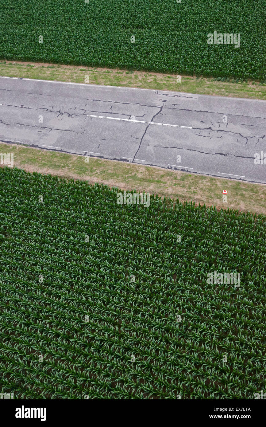 runway of a small airport, aerial view Stock Photo - Alamy