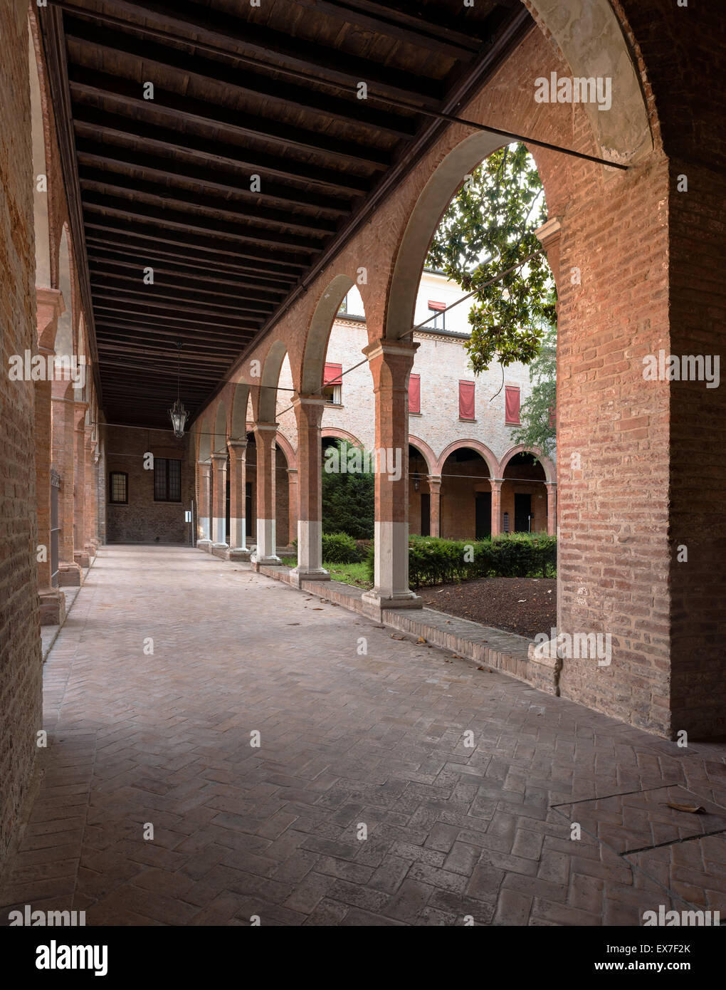 Interior cloister of a little curch in Italy Stock Photo - Alamy