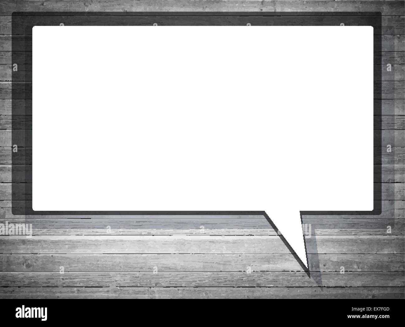 White vector speech frame with shadow on gray wooden wall. Vector ...
