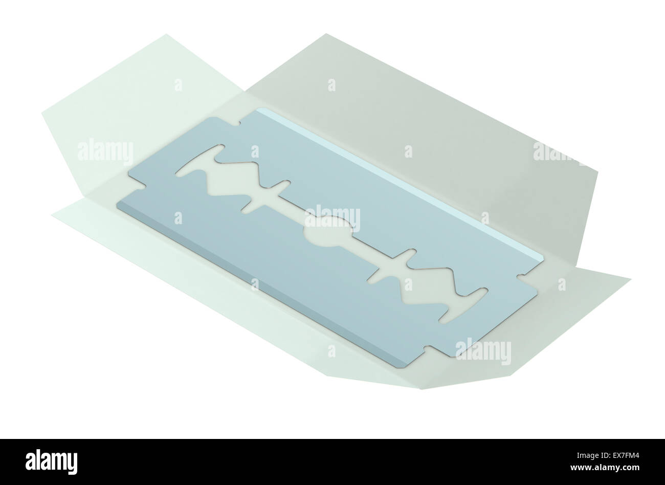Razor blade closeup isolated on white background Stock Photo - Alamy