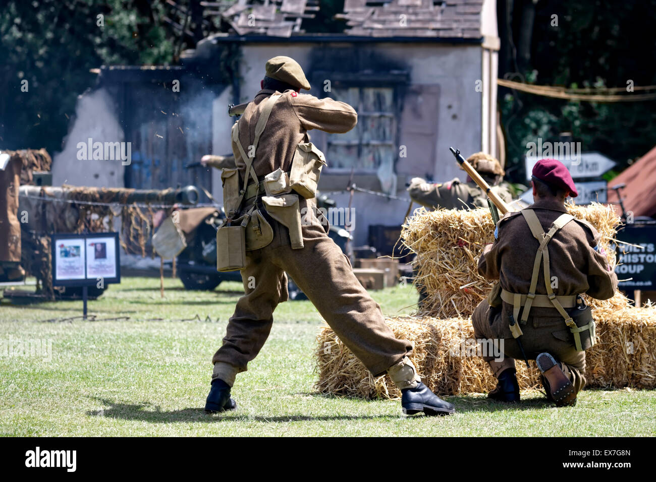 A WW2 Battle Reenactment by the 4th Wiltshires Living History Group at ...