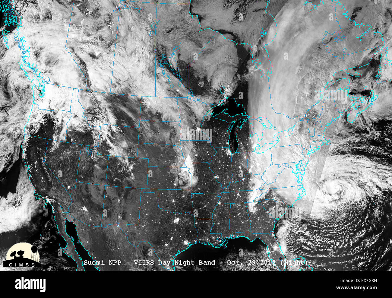 Satellite image of Hurricane Sandy 2012 Stock Photo - Alamy