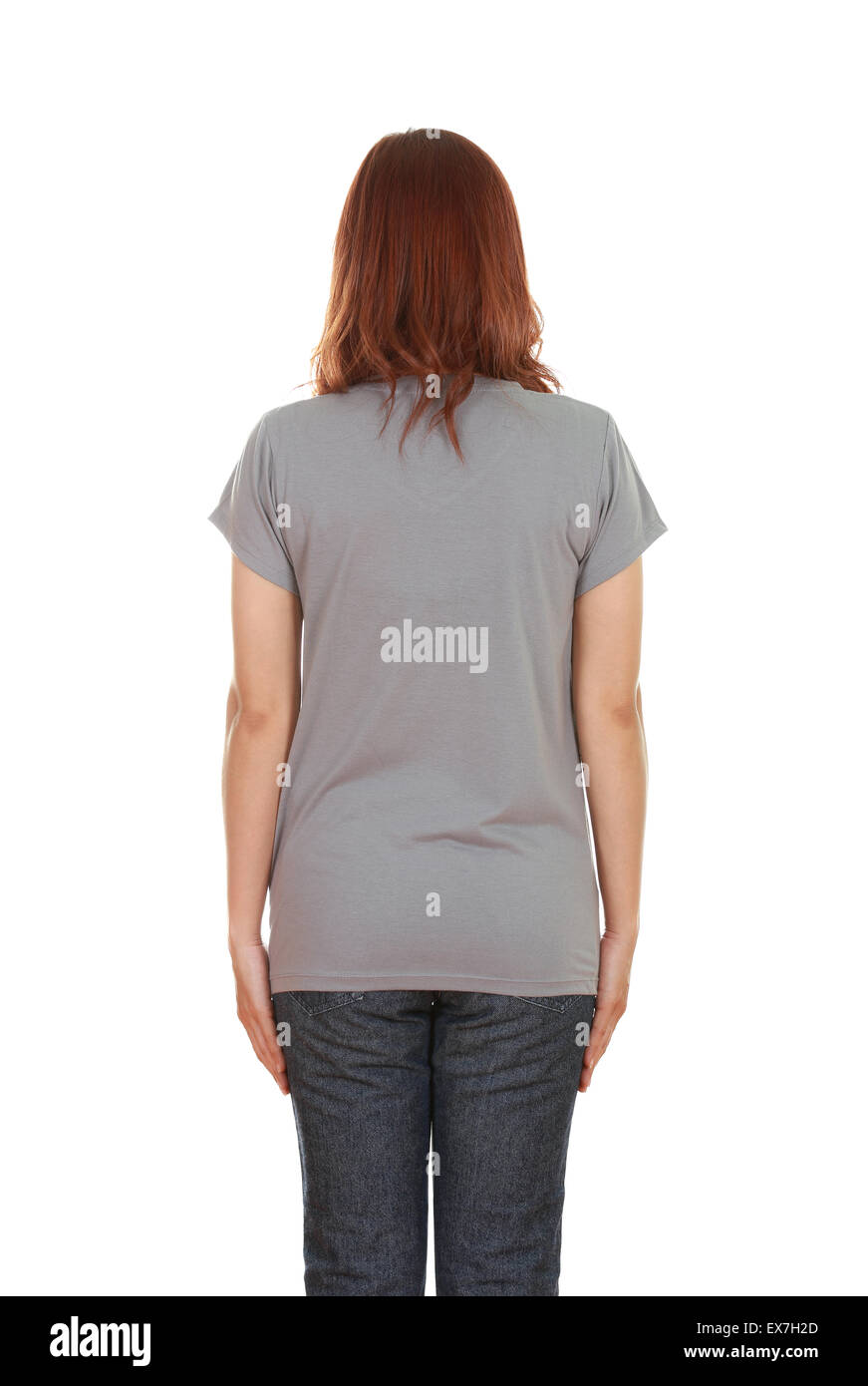 Gray t shirt template back side hi-res stock photography and images - Alamy
