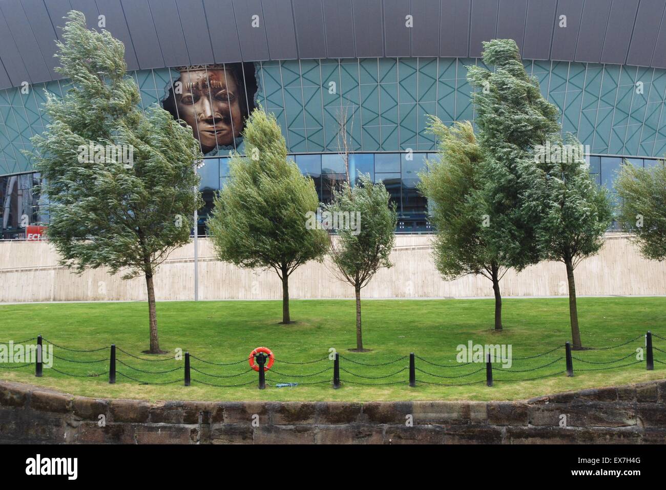 Liverpool Echo Arena with trees Stock Photo - Alamy