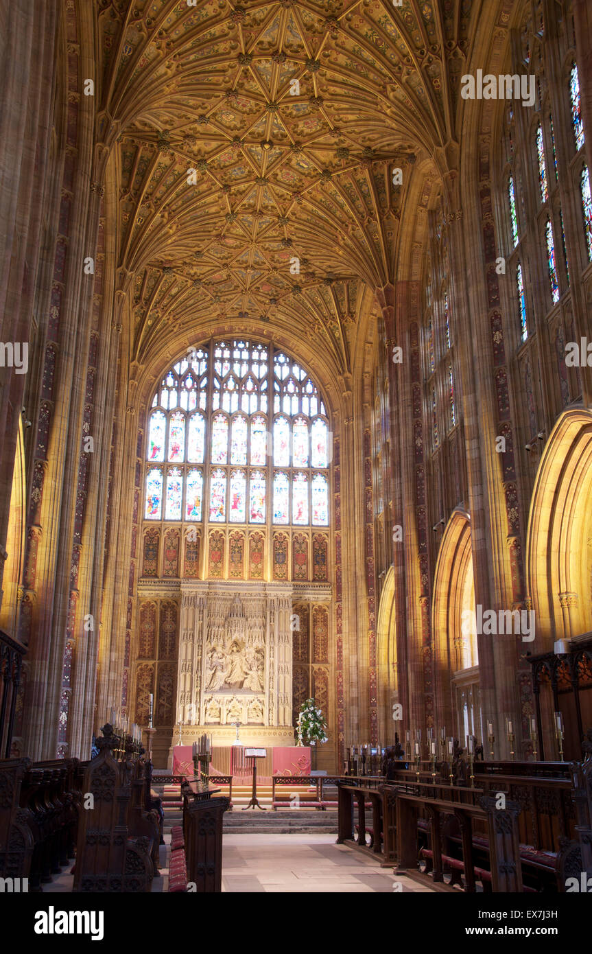 The magnificent medieval interior of Sherborne Abbey looking towards ...