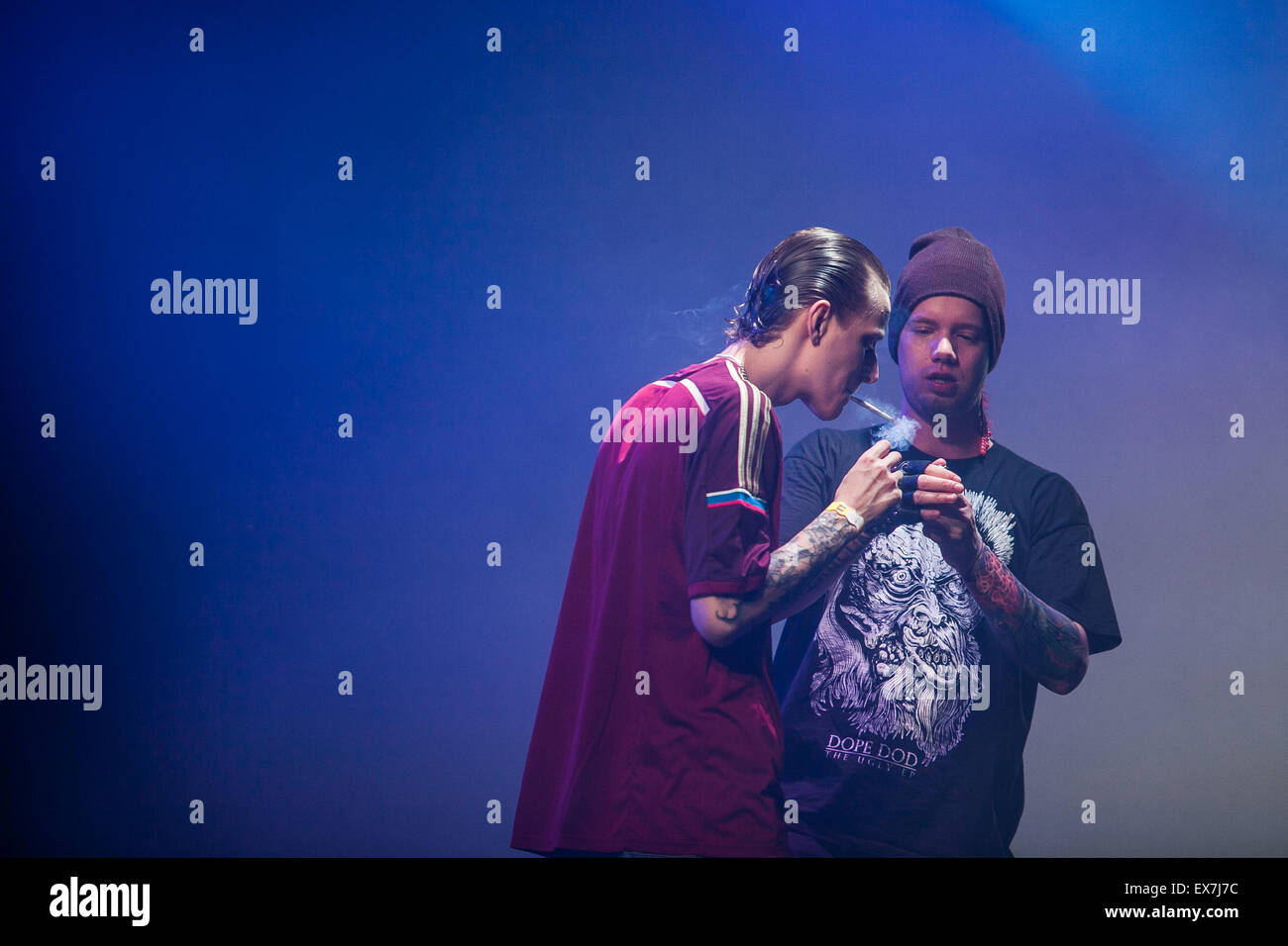 MOSCOW, RUSSIA - 20 FEBRUARY, 2014 : Concert of dubstep hip-hop band ...