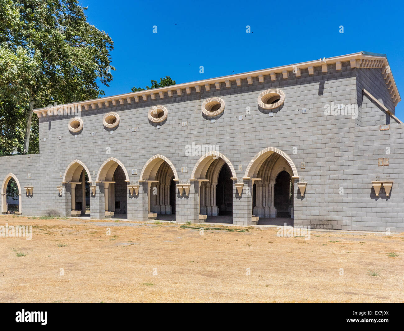 The exterior of the chapter house of the Abbey of New Clairvaux. The ...