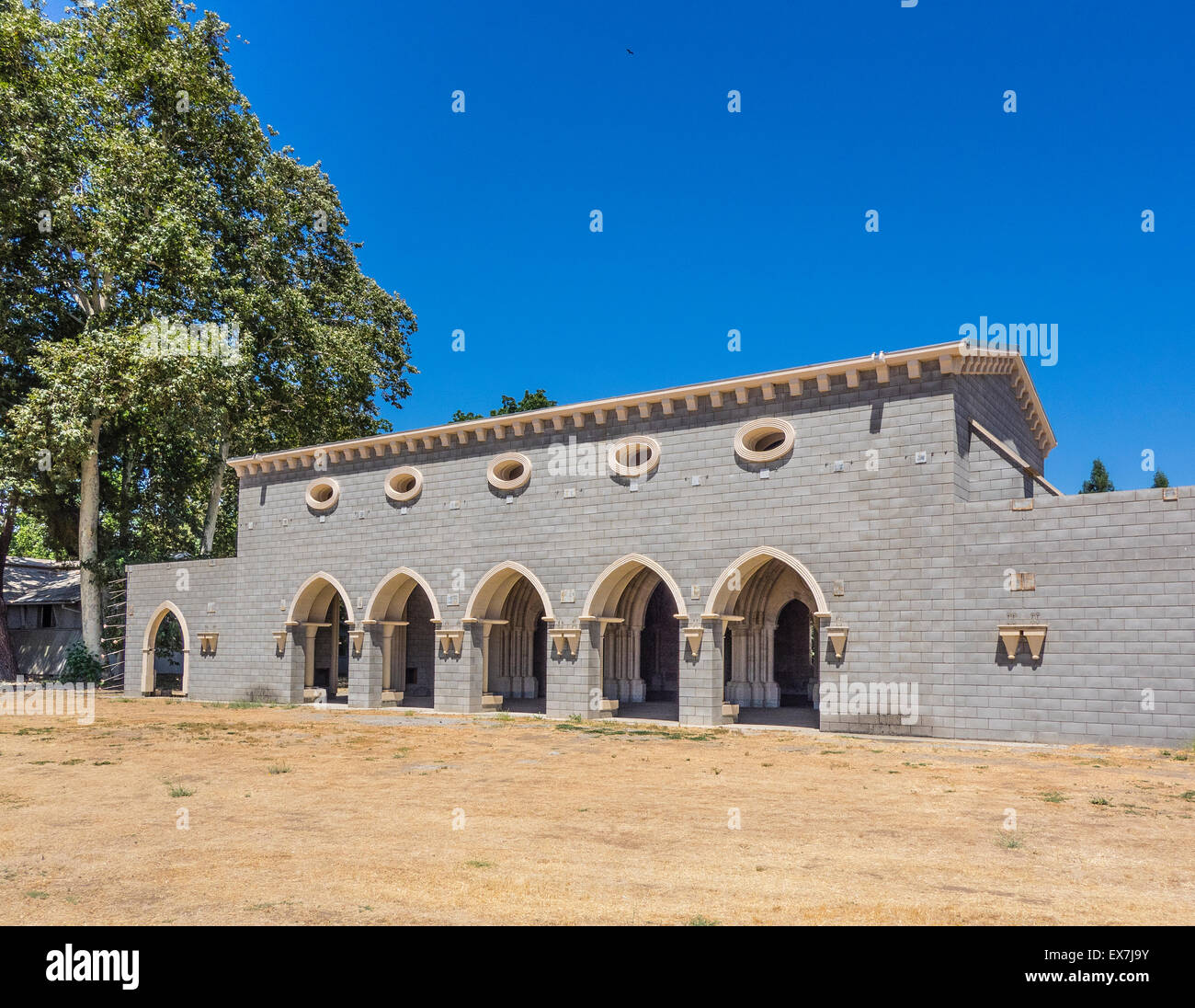 The exterior of the chapter house of the Abbey of New Clairvaux. The ...