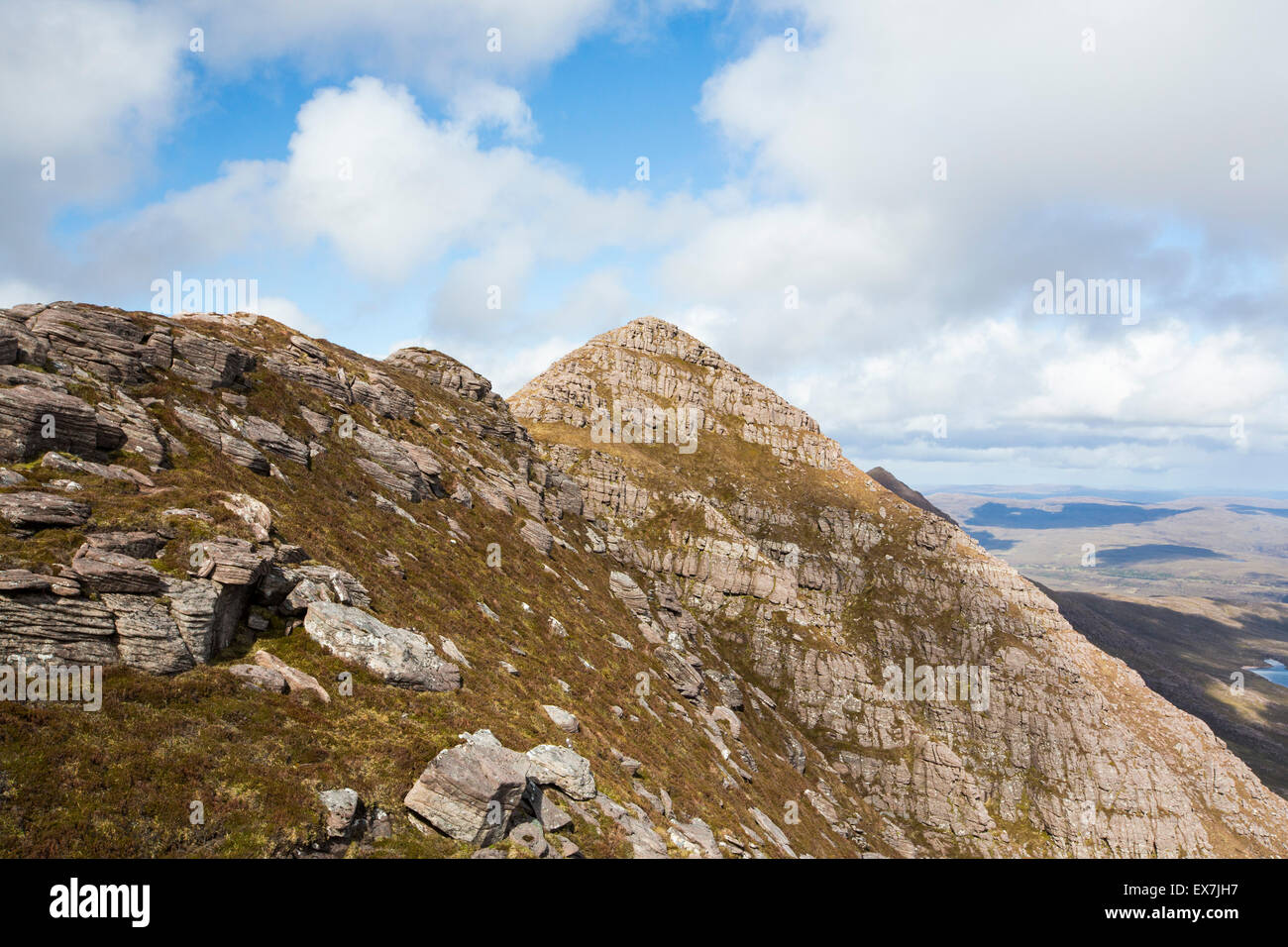 Ben Mor coigach in the Scottish Highlands, coigach, UK, looking North ...