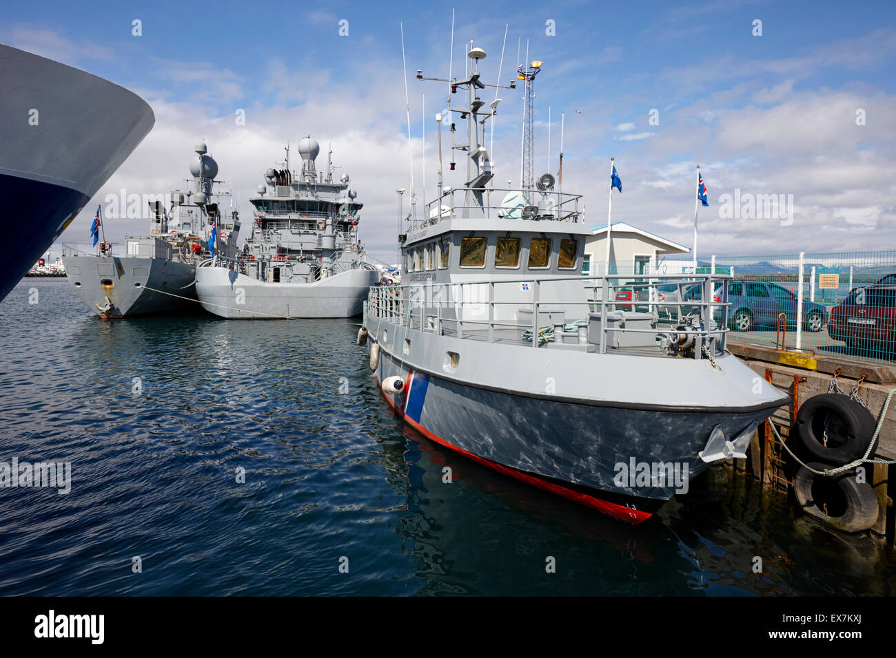 icelandic coast guard vessels thor and tyr docked in Reykjavik iceland ...