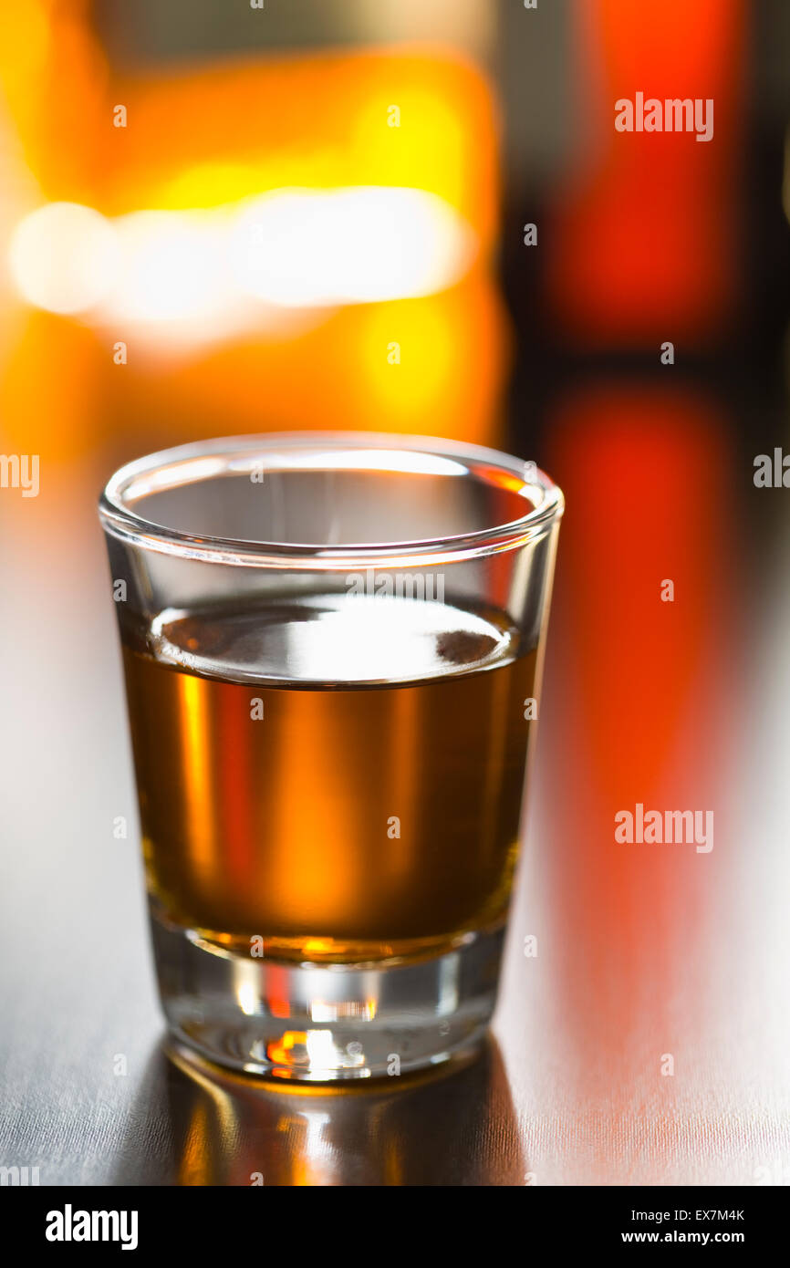 View of whiskey shot Stock Photo - Alamy