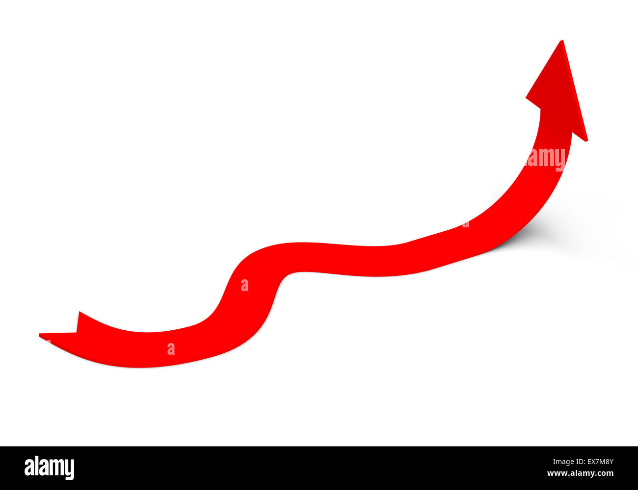 Red curving arrow Stock Photo - Alamy