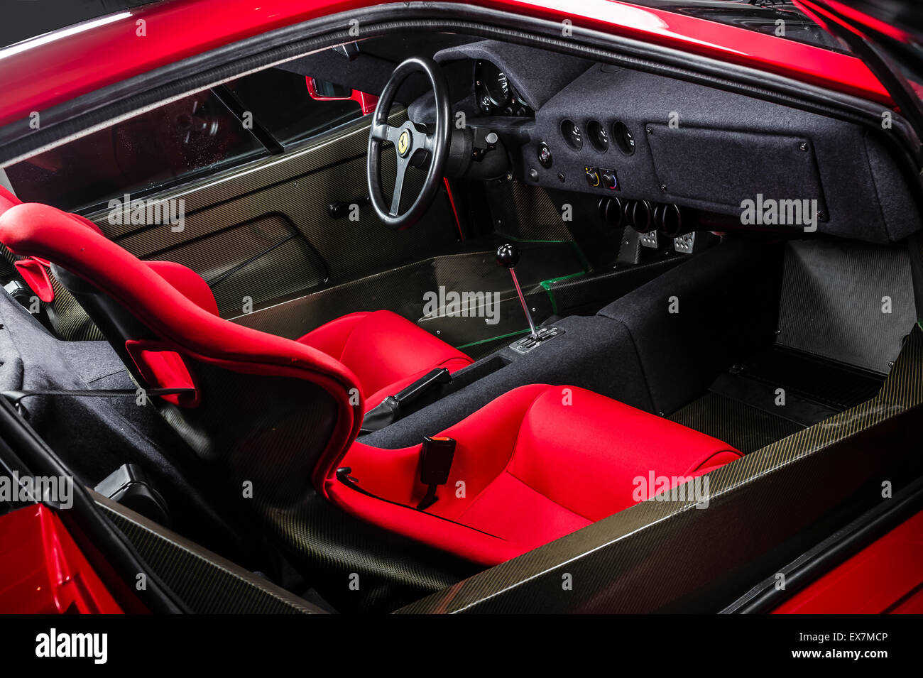 Interior of red ferrari hi-res stock photography and images - Alamy