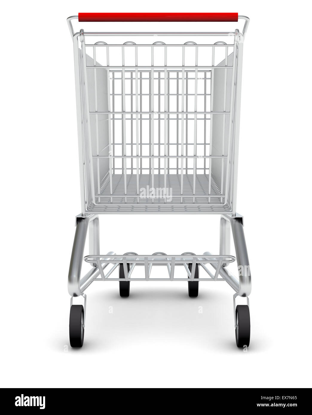 Shopping cart with wheels, rear view Stock Photo - Alamy