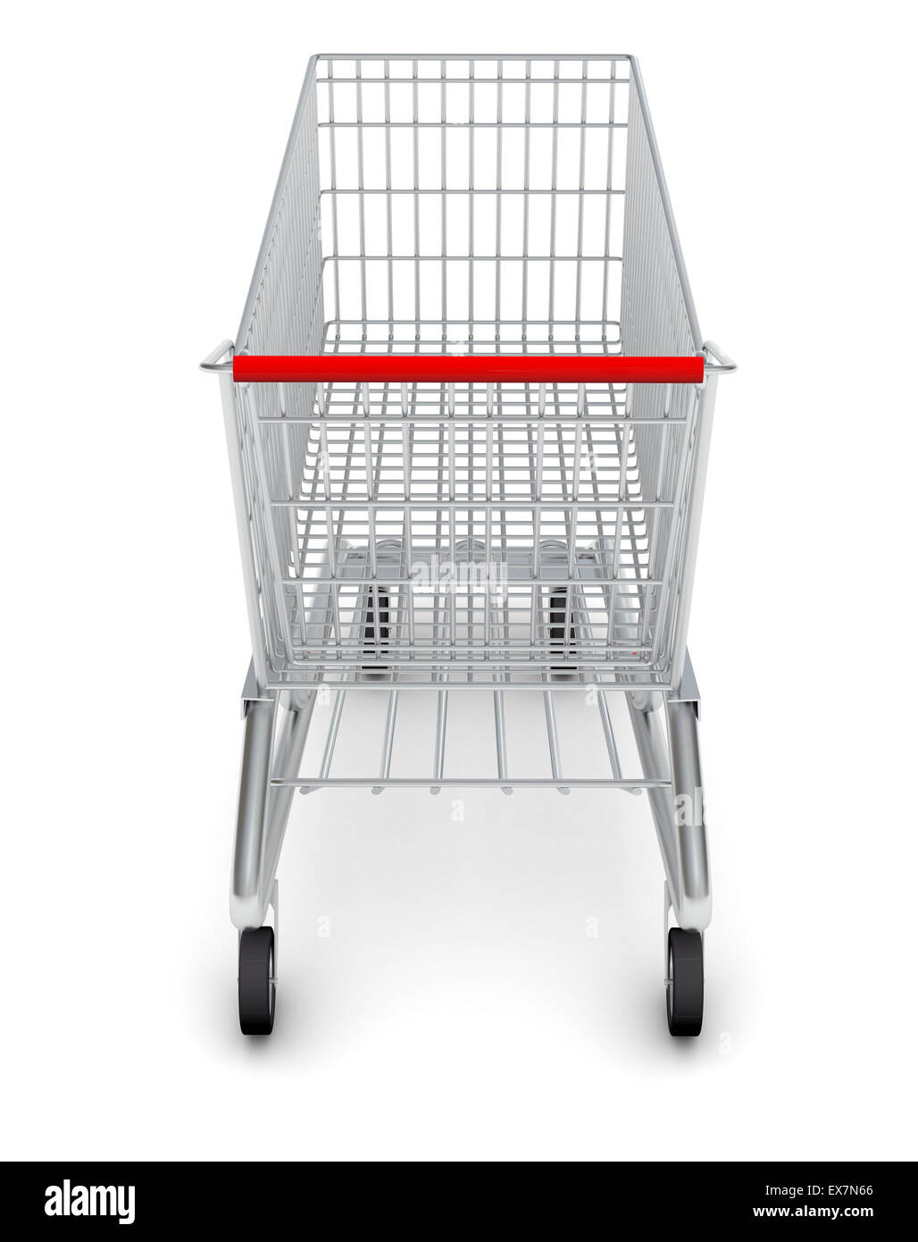 Rear view of shopping cart on white Stock Photo - Alamy