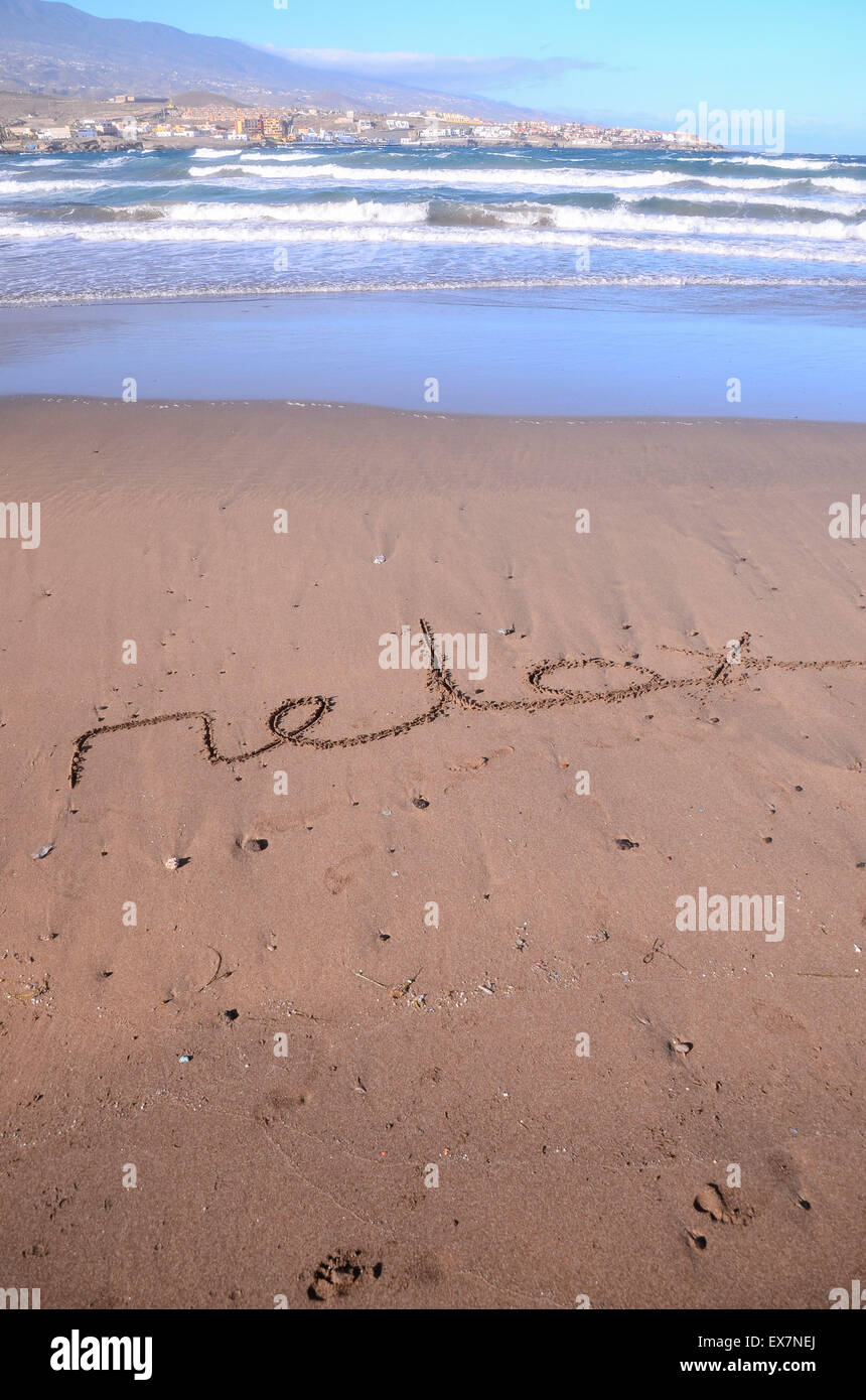 Word Written on the Sand Stock Photo - Alamy