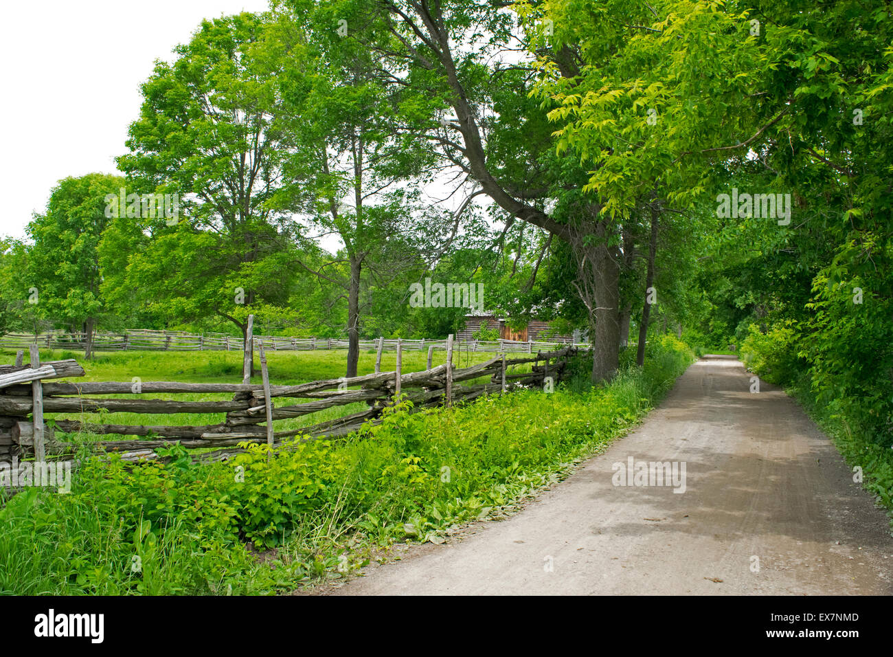 A road and fields at Upper Canada Village Stock Photo - Alamy