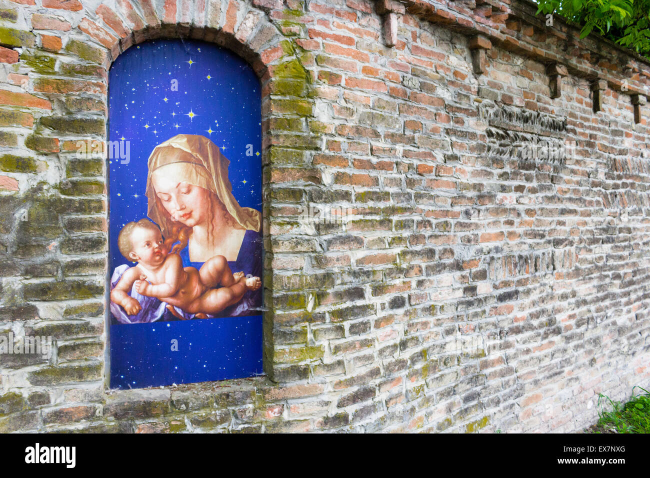Votive aedicula devoted to the Blessed Virgin Mary with Jesus Christ ...