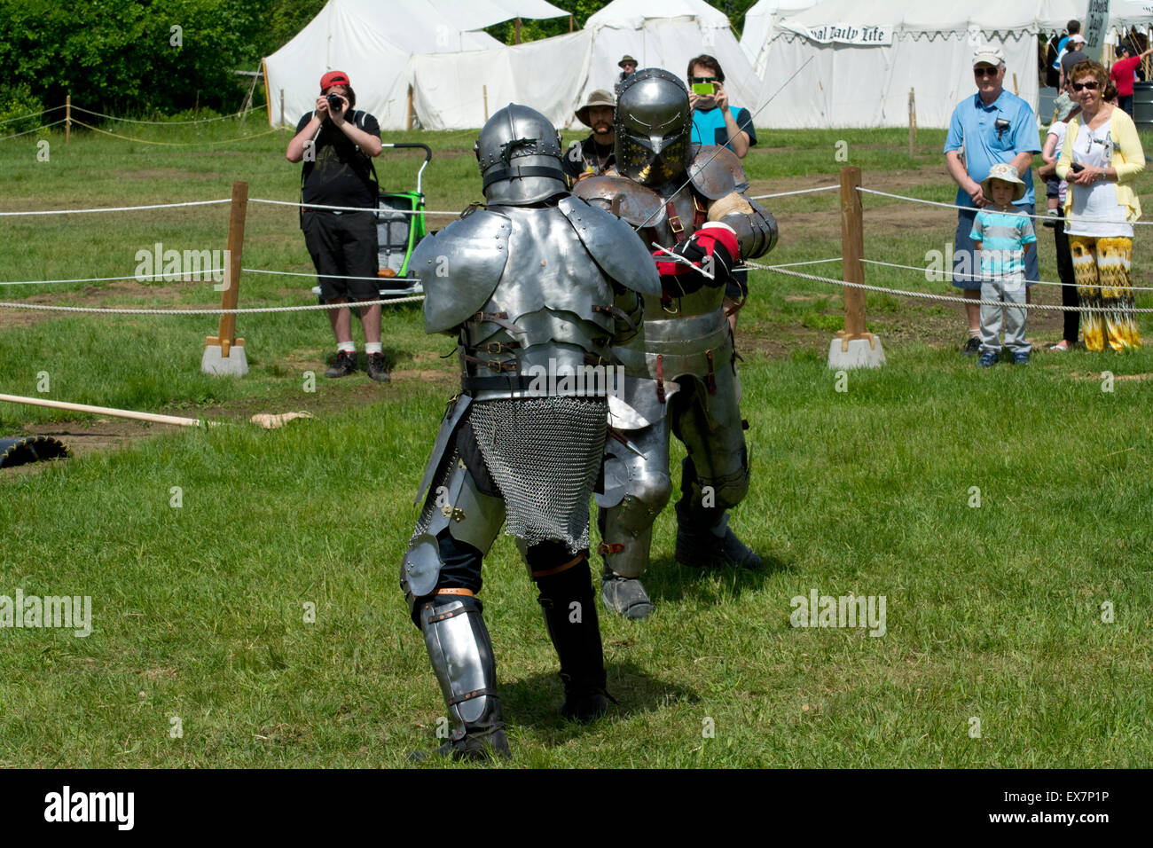 Medieval fighting at Upper Canada Village Stock Photo - Alamy