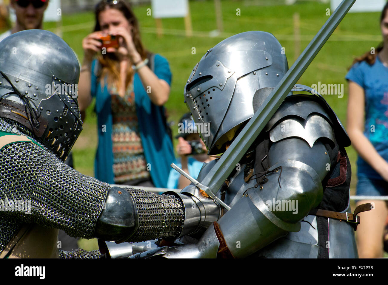 Medieval fighting at Upper Canada Village Stock Photo - Alamy
