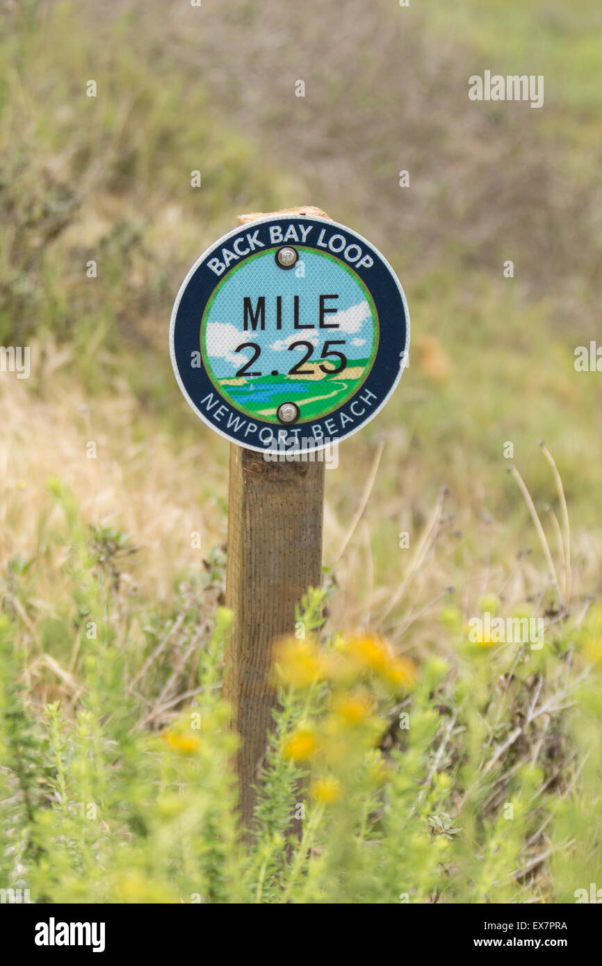 Back Bay hiking trail along the marsh wetland in Newport Beach ...