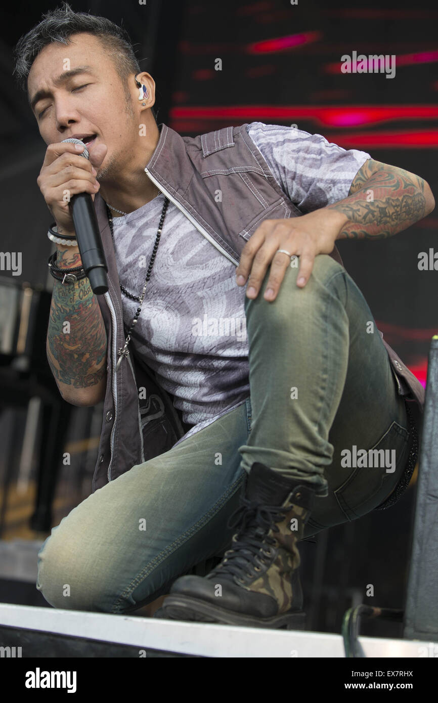 Calgary, Alberta, CANADA. 8th July, 2015. Lead singer of Journey ARNEL ...