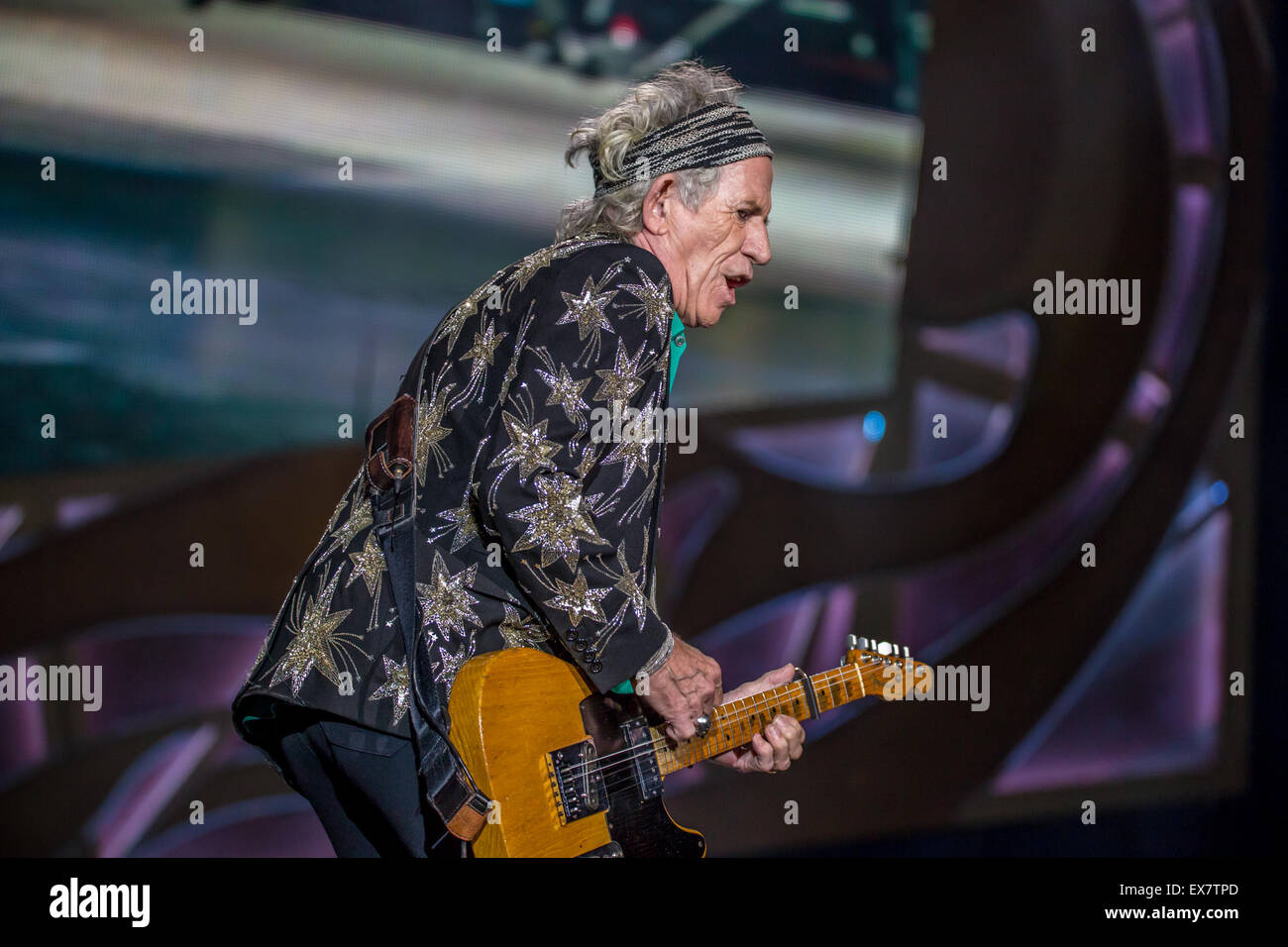 Detroit, Michigan, USA. 8th July, 2015. KEITH RICHARDS of THE ROLLING ...