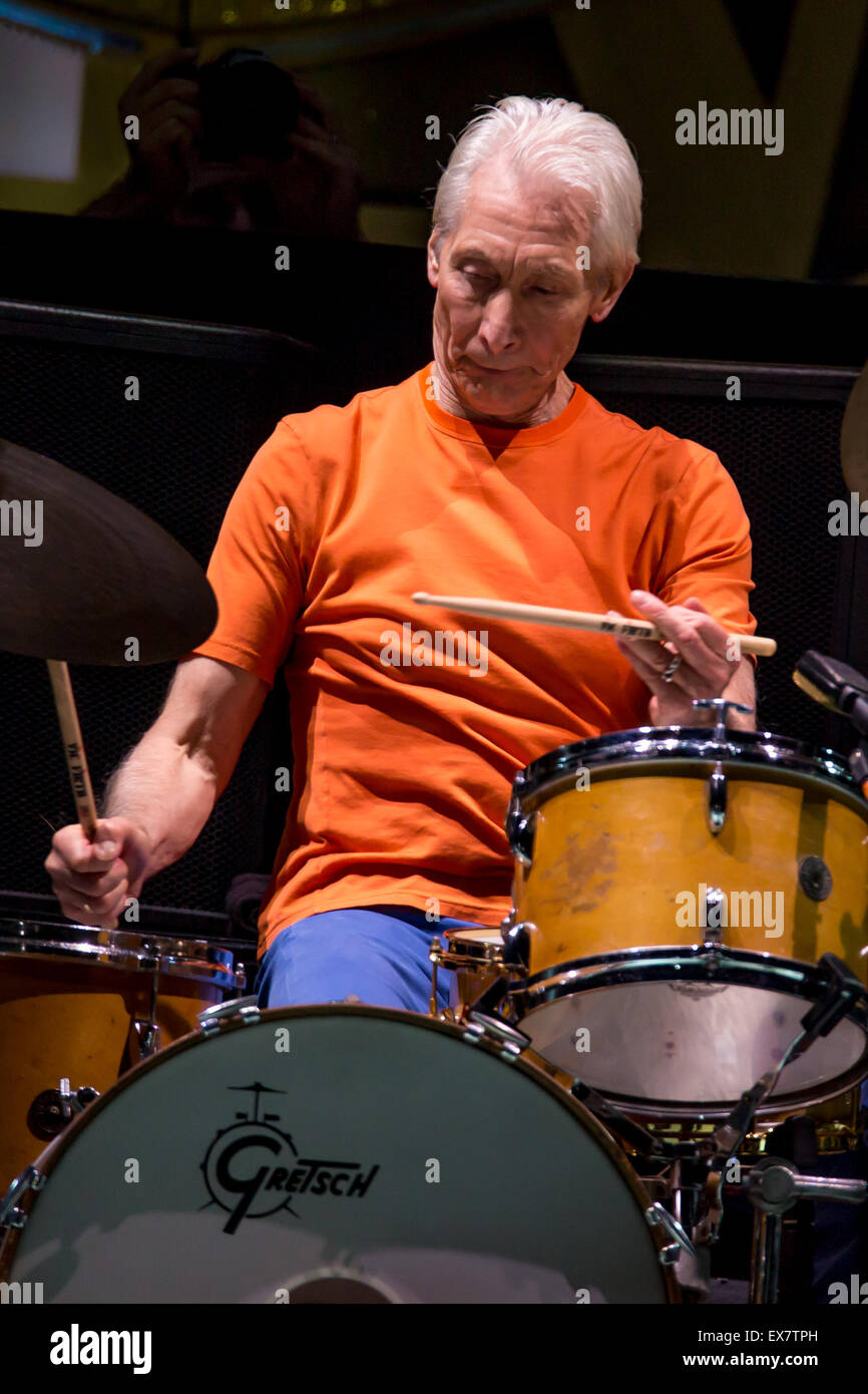 Detroit Michigan USA 8th July 2015 CHARLIE WATTS Of THE ROLLING STONES Performs On The Zip 