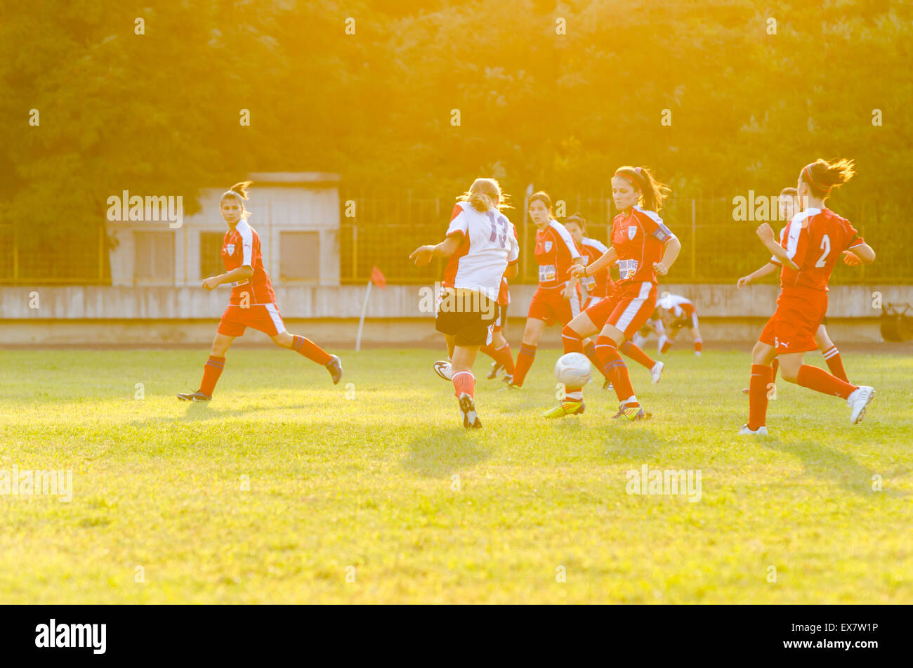 Football match, women Stock Photo - Alamy