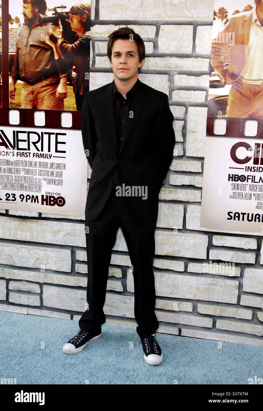 Johnny Simmon at the HBO's 'Cinema Verite' Los Angeles Premiere held at ...