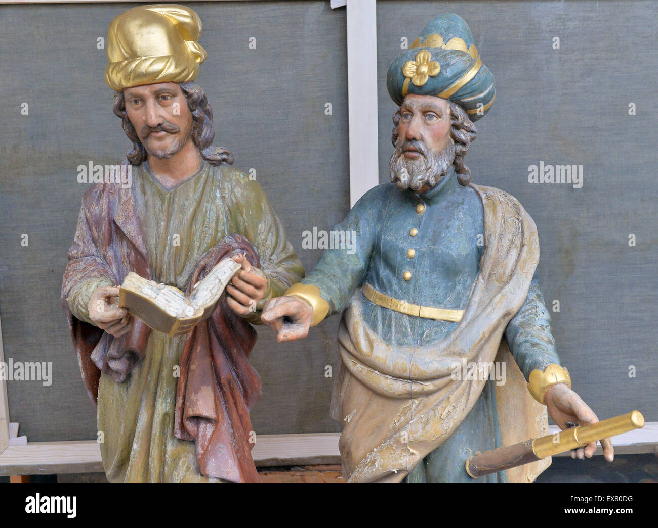 The statues of astronomer, right, and philosopher from the unique 600 ...