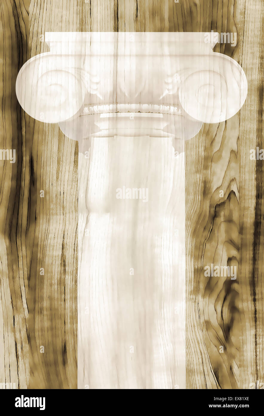 Silhouettes of big Greek columns on texture of a old tree Stock Photo ...