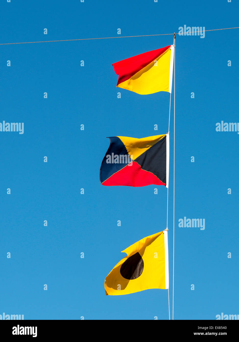 signal flags on a boat in the harbour,Copenhagen,Denmark Stock Photo ...