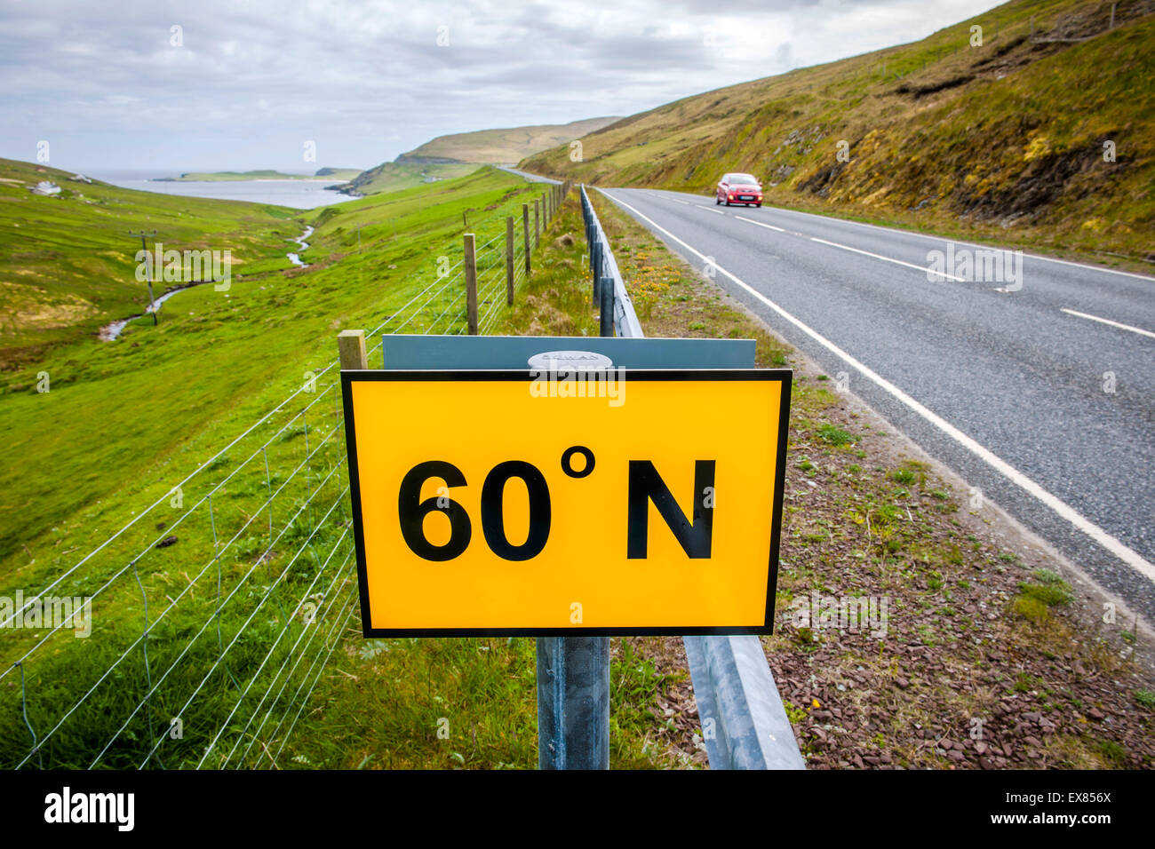 The 60th northern degree of latitude intersects the road A 970 on ...