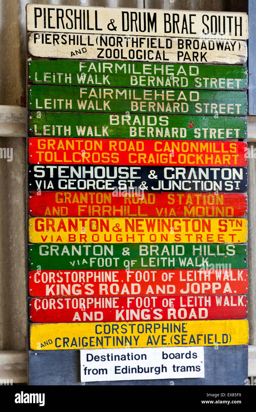 A selection of Edinburgh tram destination boards at the National ...