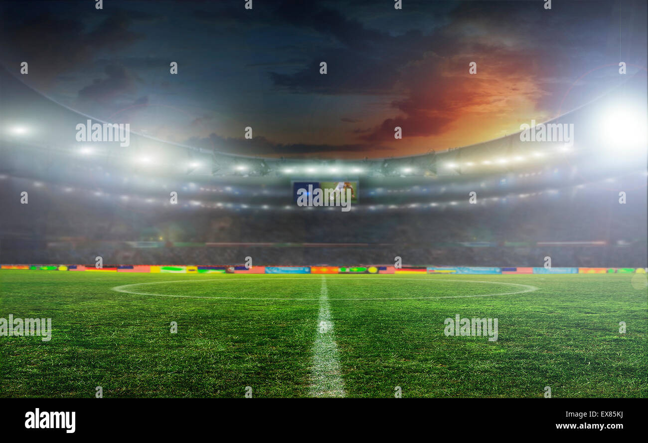 Soccer Stadium Fans At Night