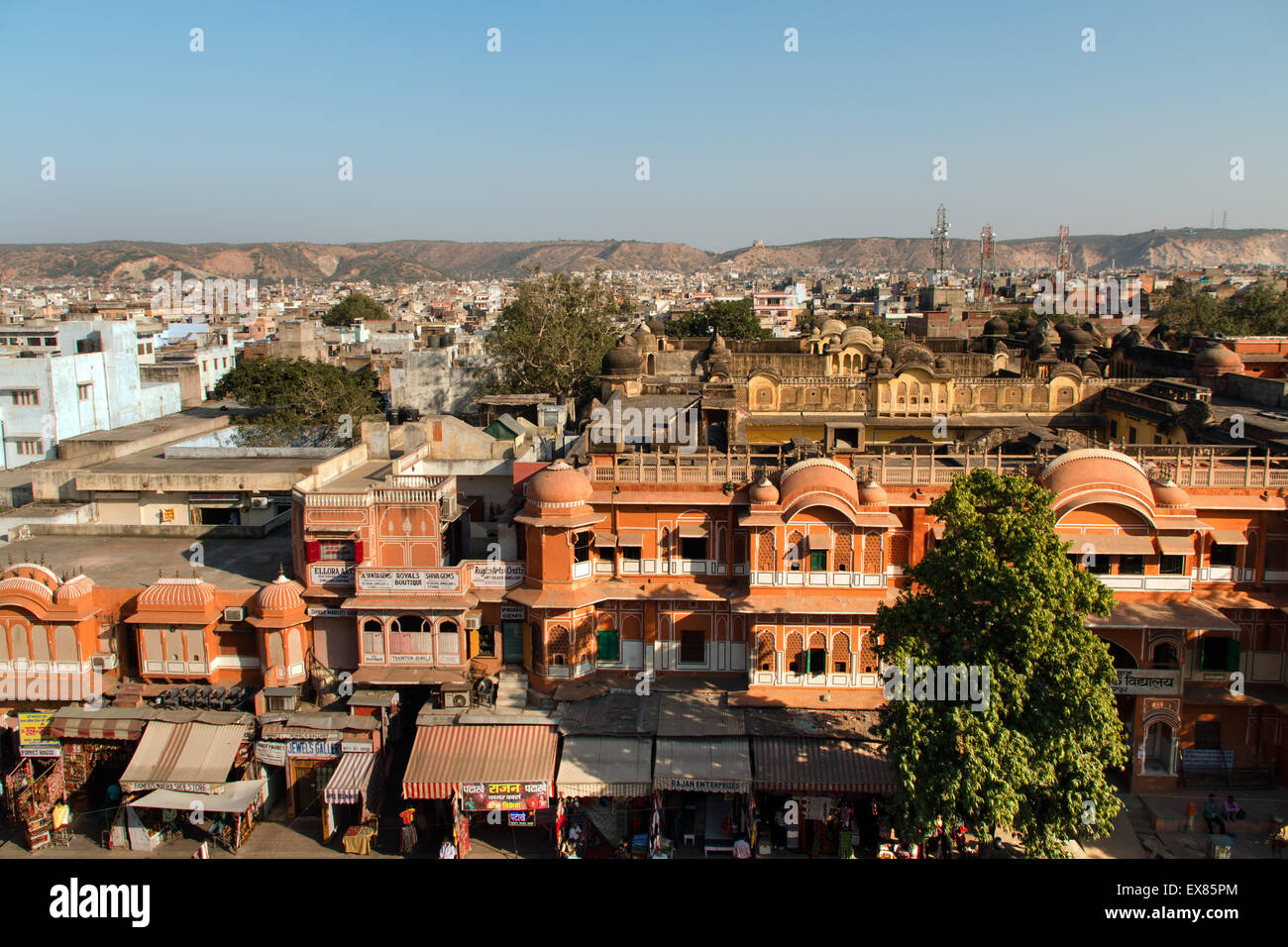 Pink City, Pink City, view from the Palace of Winds, Jaipur, Rajasthan ...