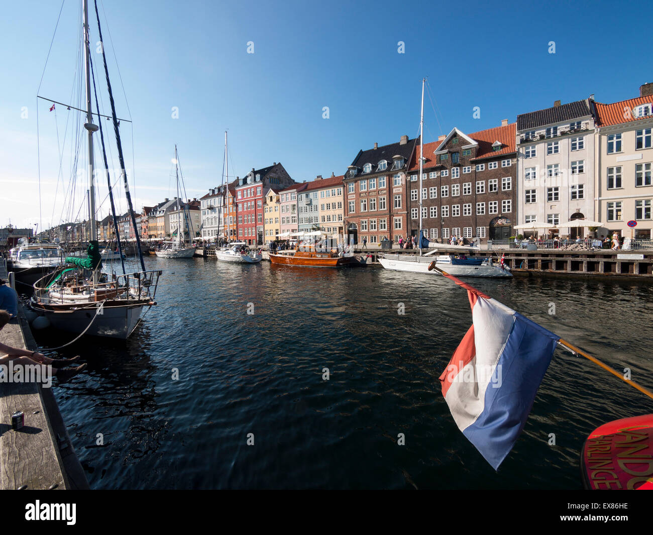Yachts and traditional boats in the Nyhavn harbour area,Copenhagen ...