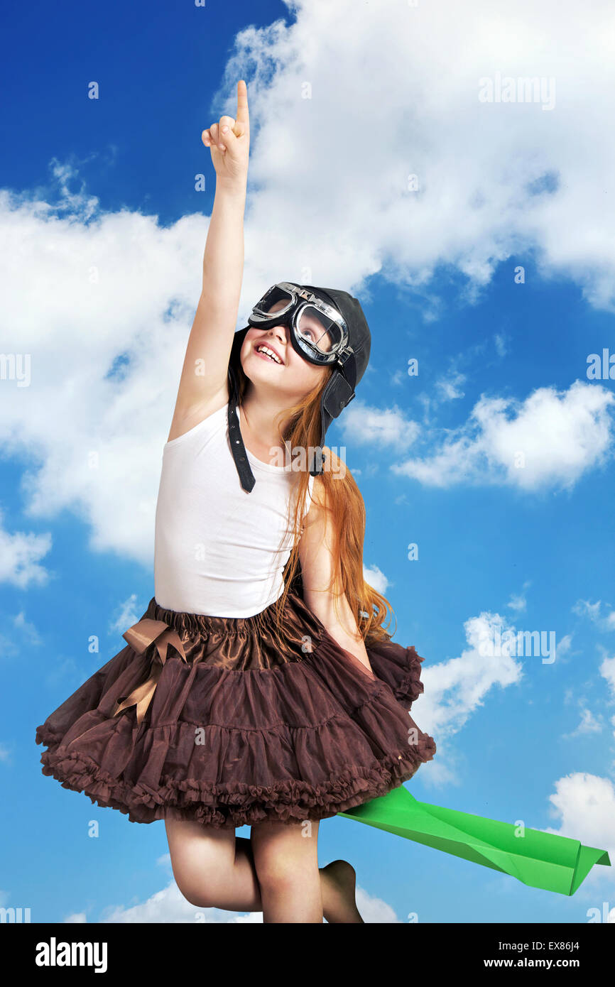 Portrait of the sweet little pilot Stock Photo - Alamy