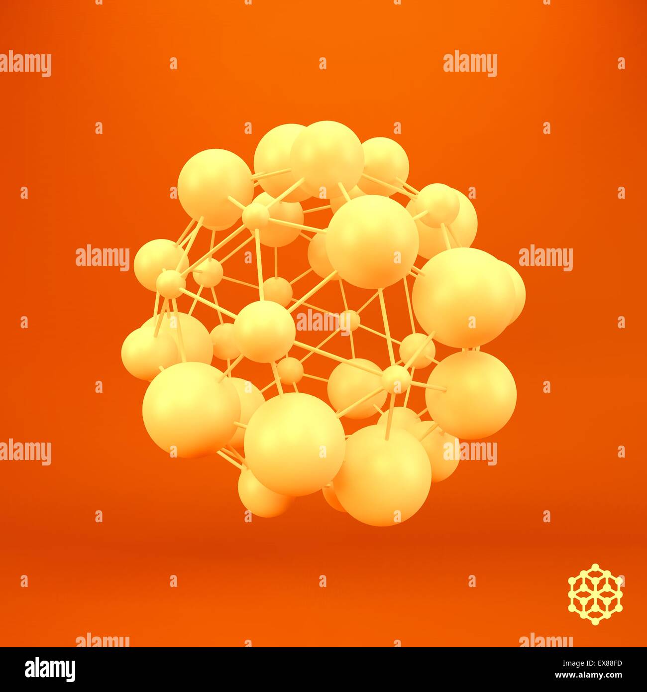 3D Molecule structure background. Graphic design. Vector Illustration ...
