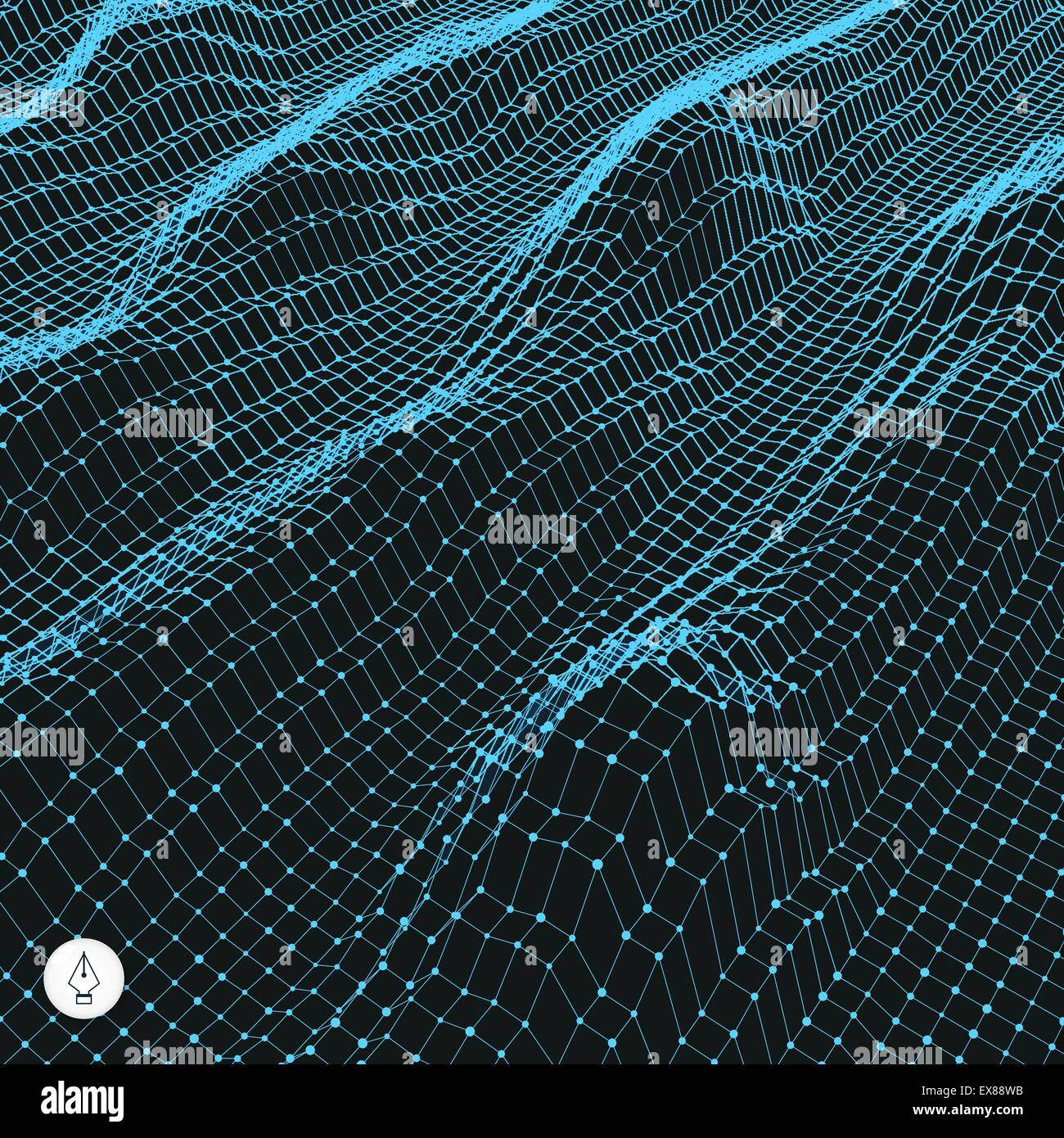 Abstract Grid Background. Water Surface. Vector Illustration. Can Be ...