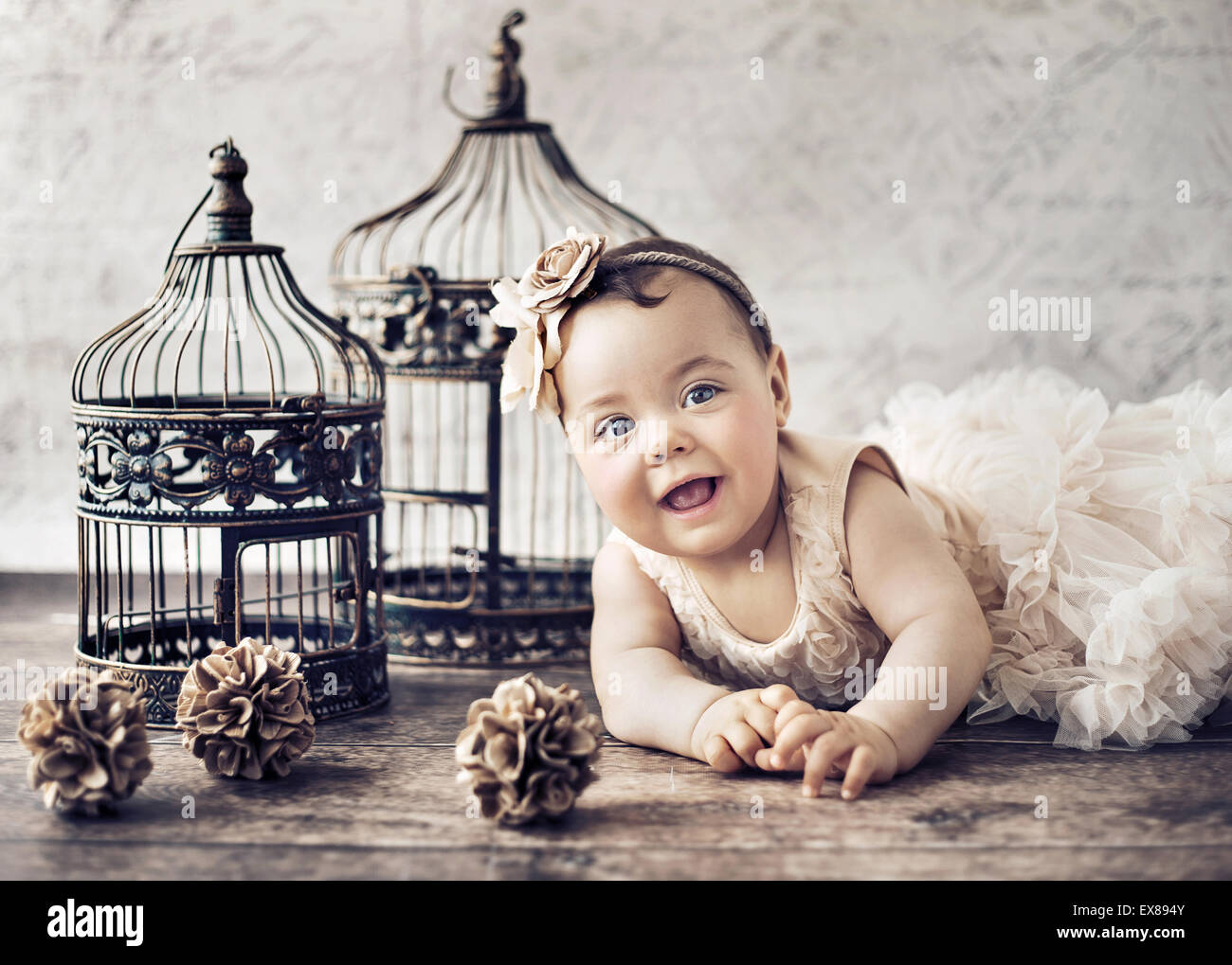 Portrait of a small cute girl Stock Photo - Alamy