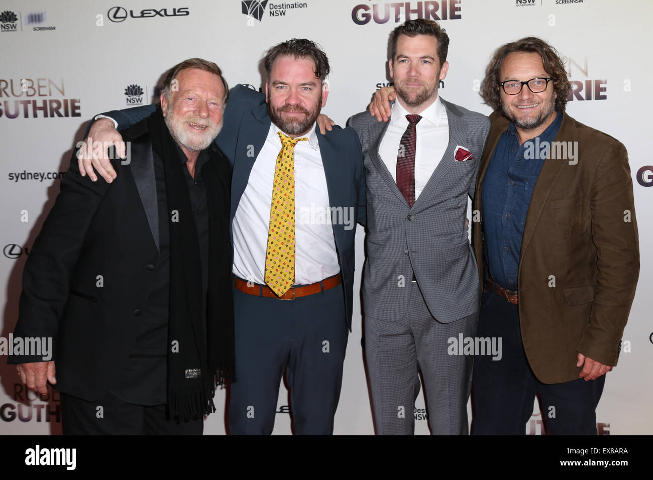 Sydney, Australia. 9 July 2015. Ruben Guthrie cast & crew, L-R: actor ...