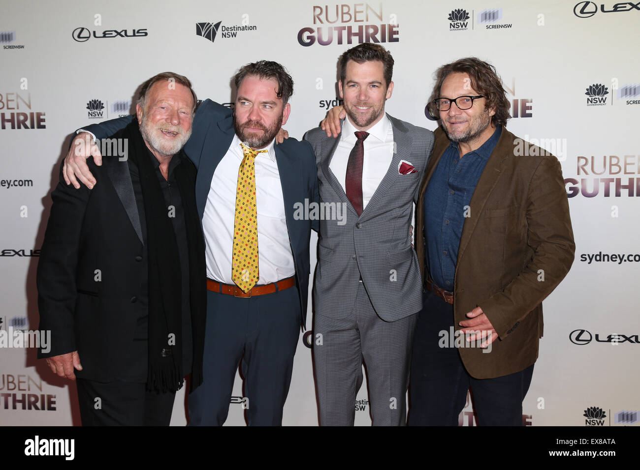 Sydney, Australia. 9 July 2015. Ruben Guthrie cast & crew, L-R: actor ...