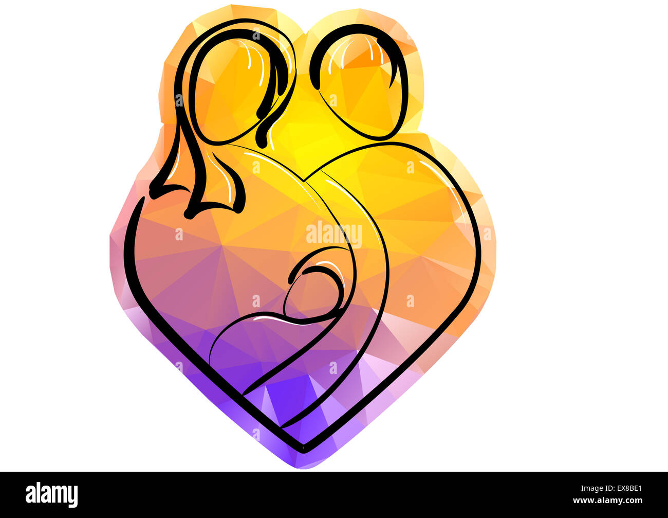 family sign. abstract man, woman and child on white background Stock ...